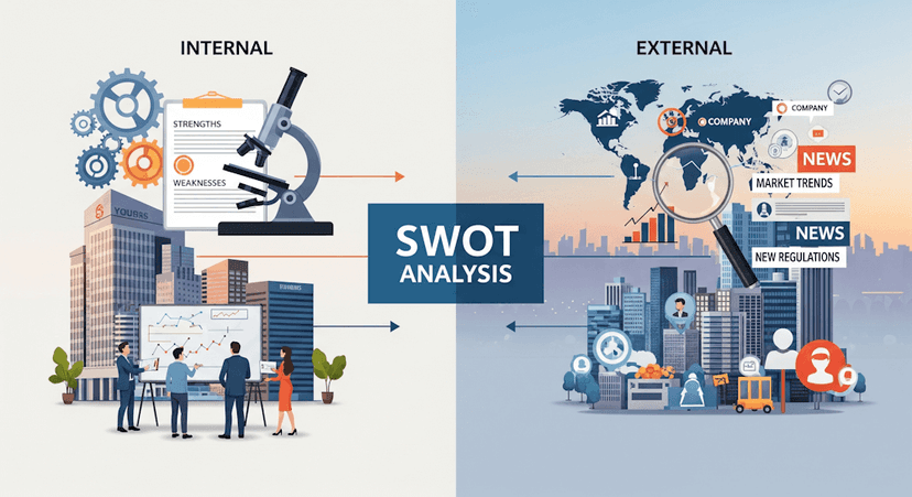 Internal vs External Evaluation in Business Strategy - The Learn Notes
