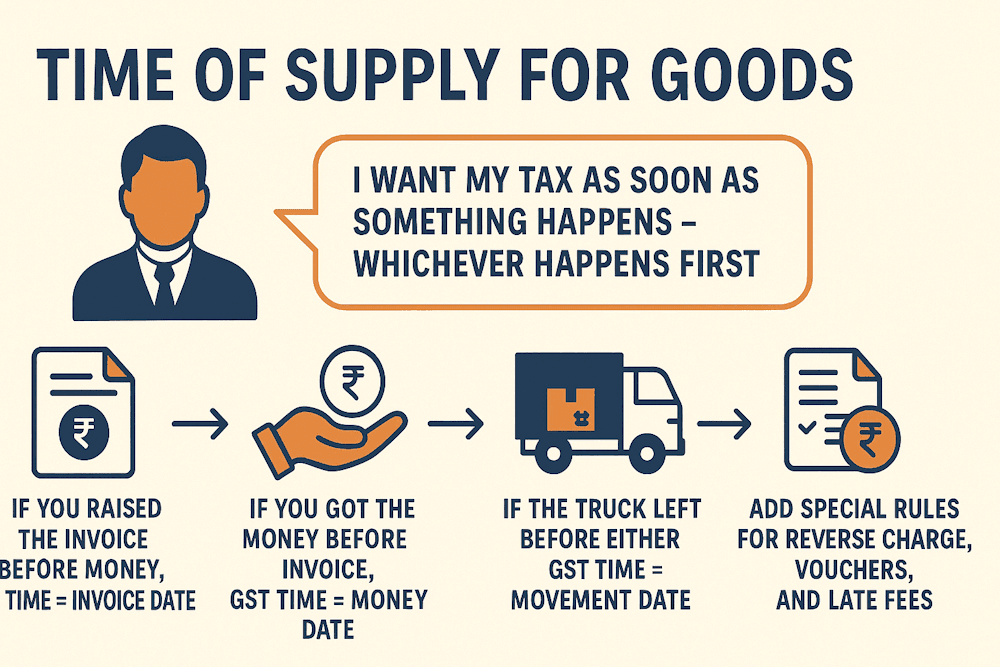 Time of Supply of Goods in GST: Rules, Cases & Examples - The Learn Notes