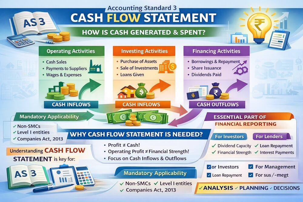 Accounting Standard 3 (AS 3): Cash Flow Statement Guide - The Learn Notes