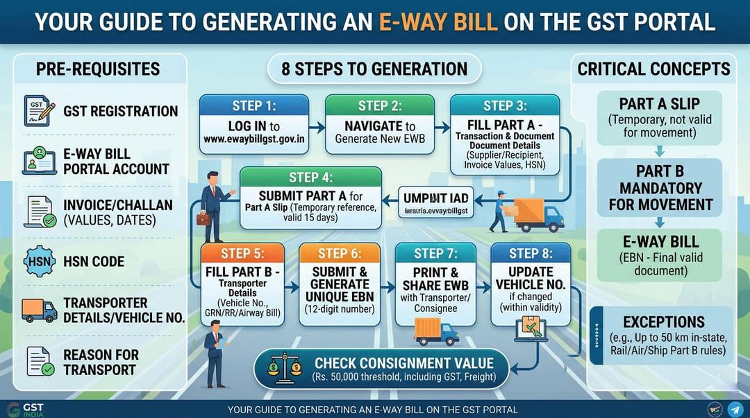 Step-by-Step Guide to Generate E-Way Bill on GST Portal - The Learn Notes