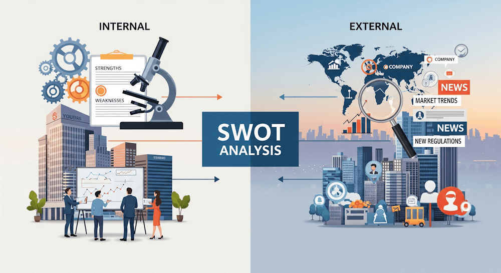 Internal vs External Evaluation in Business Strategy - The Learn Notes