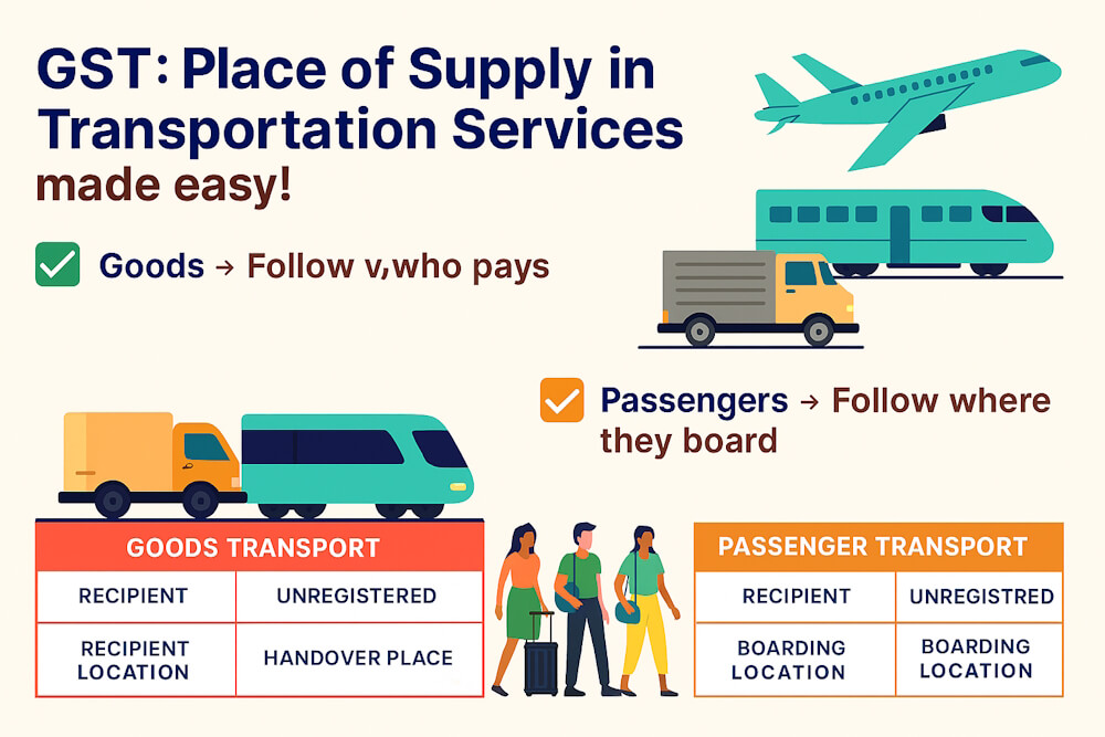 GST Place of Supply for Goods & Passenger Transport - The Learn Notes