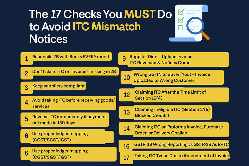 Common ITC Mistakes & How to Avoid ITC Mismatch Notices - The Learn Notes