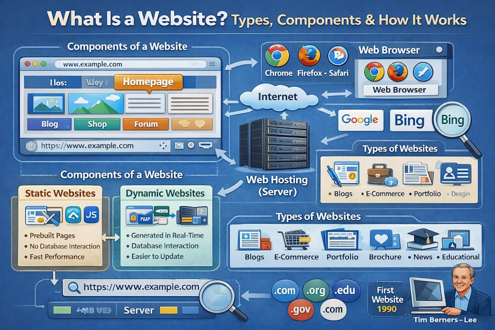 What Is a Website? Types, Components, and How It Works - The Learn Notes